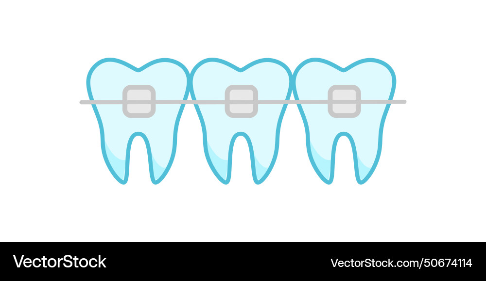 Icon colored tooth braces Royalty Free Vector Image