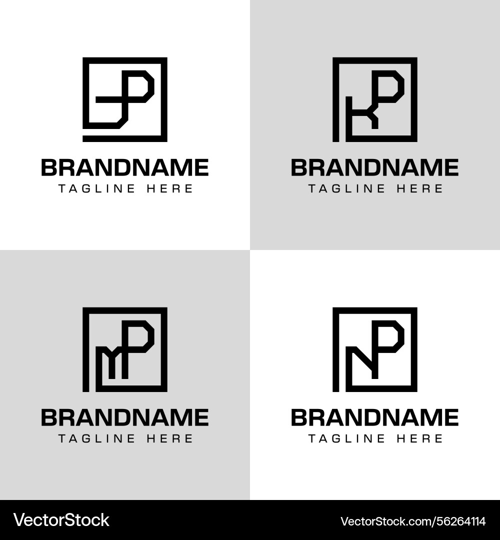 Letters jd kd md nd monogram logo set Royalty Free Vector