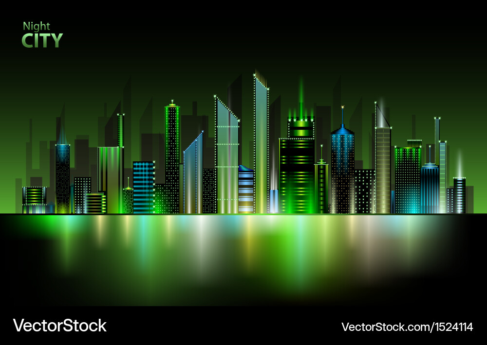 Night city Royalty Free Vector Image - VectorStock