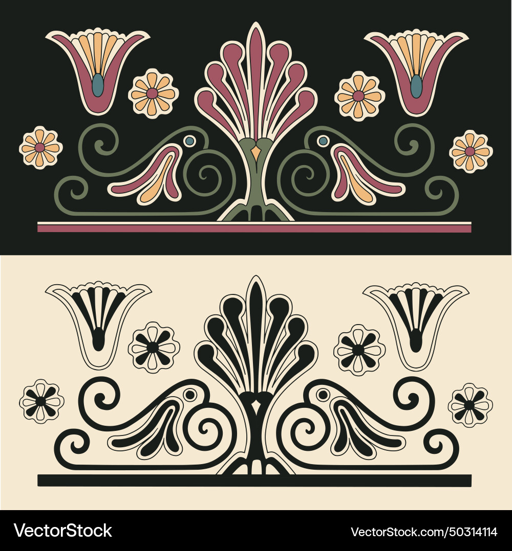Ornament pattern frame retro embroidery Royalty Free Vector