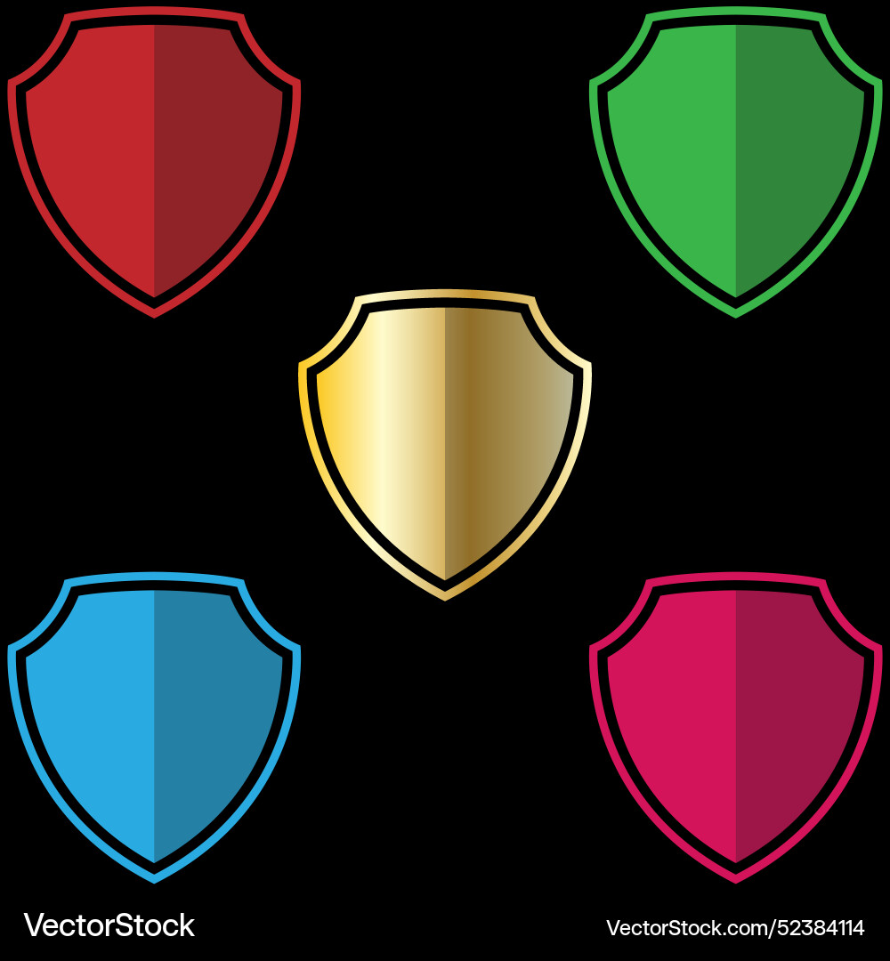 Shield 2 bundle Royalty Free Vector Image - VectorStock