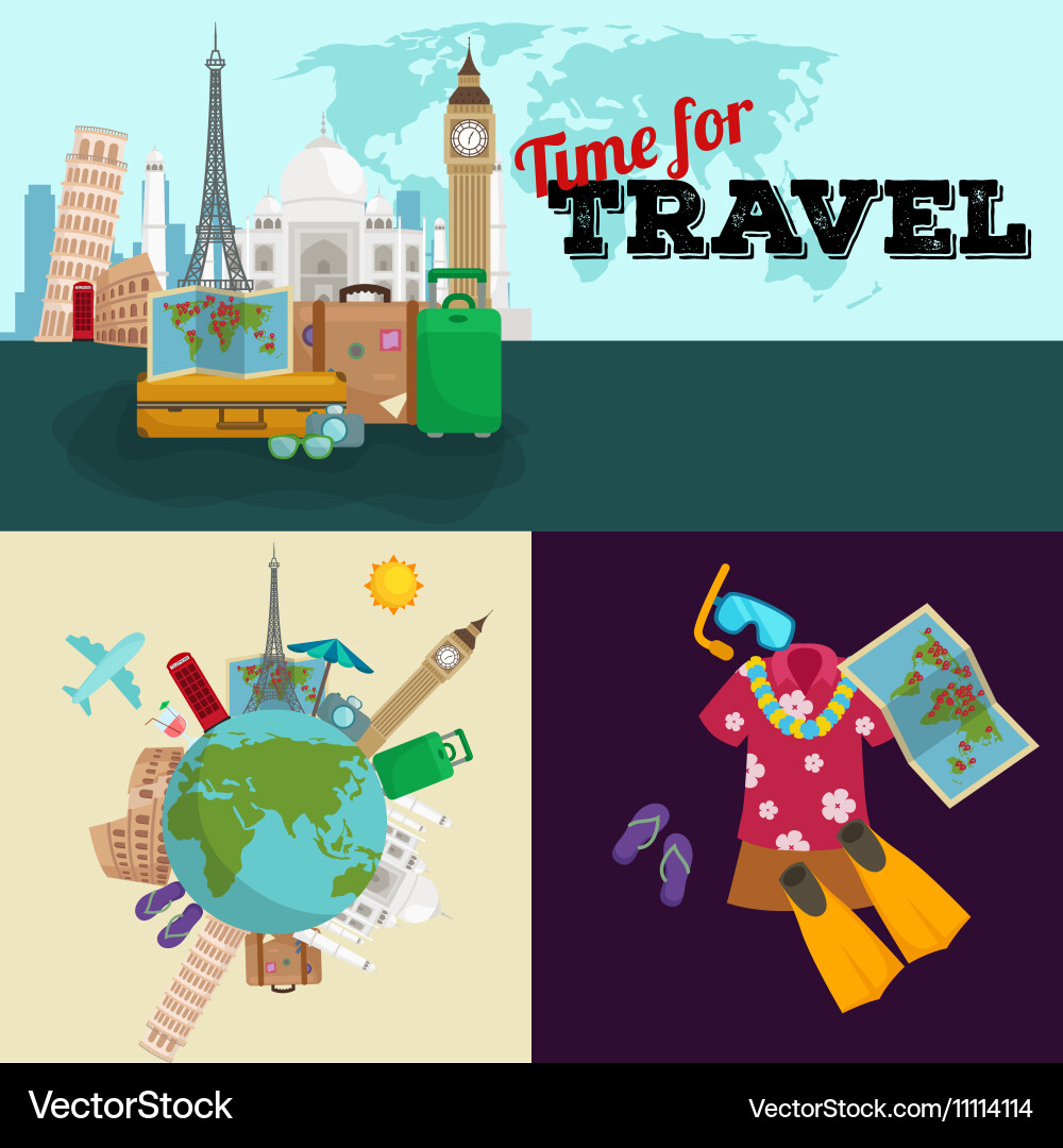 Travel concept tourism Royalty Free Vector Image