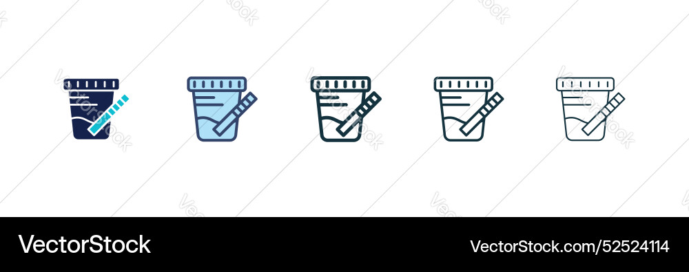 Urine test icon set black filled and outlined Vector Image