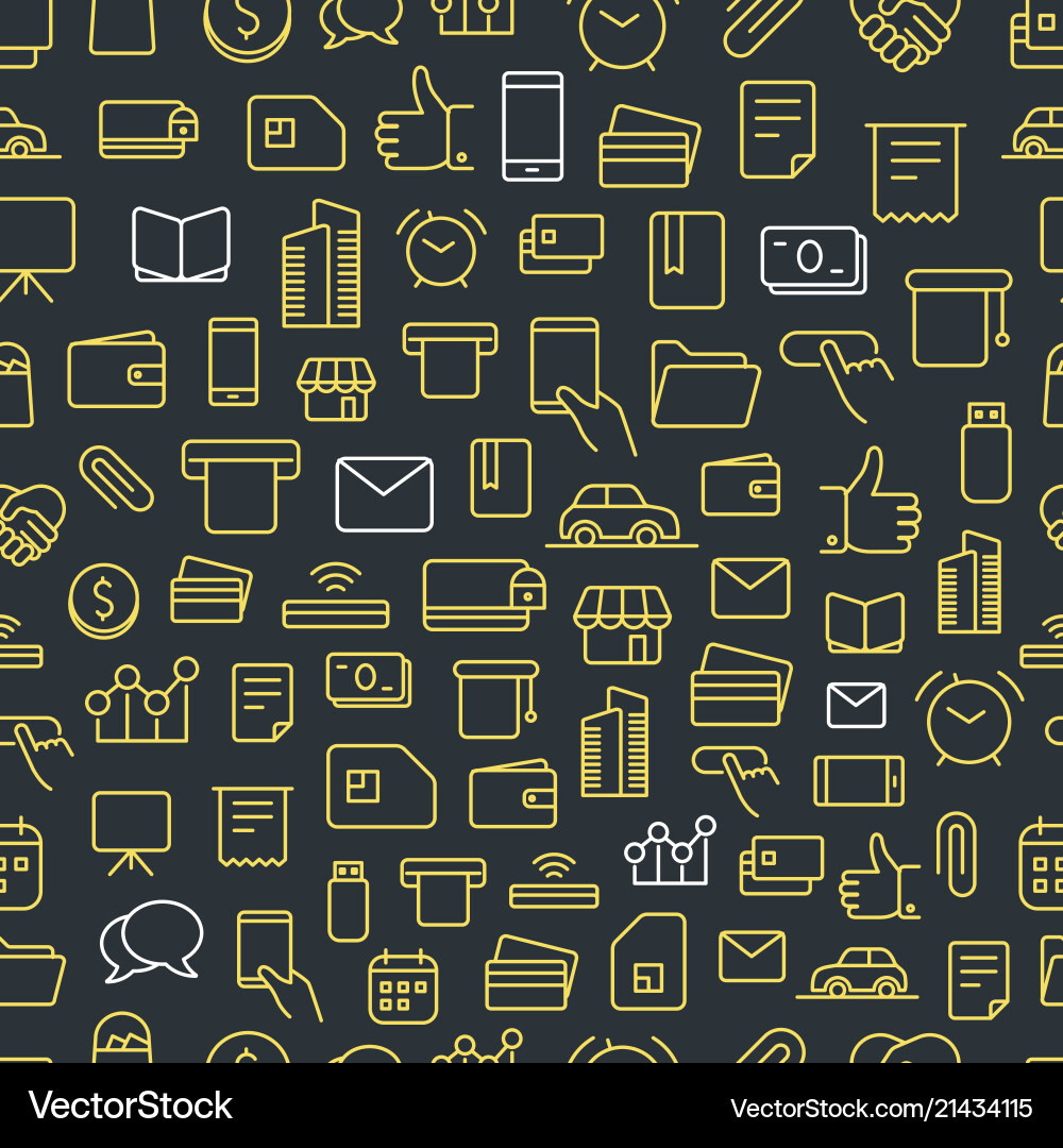 Different network app icons seamless background Vector Image