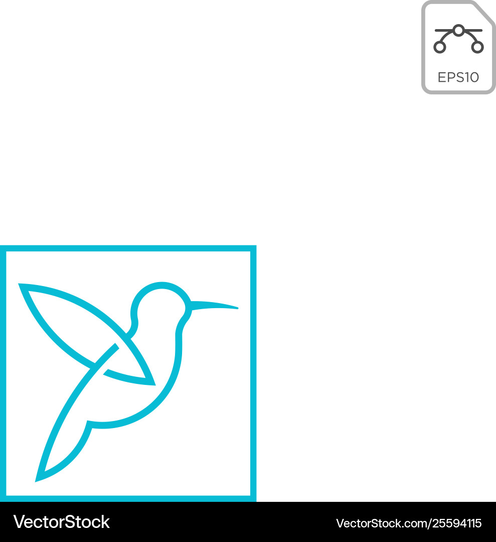 Humming bird logo design icon element isolated Vector Image