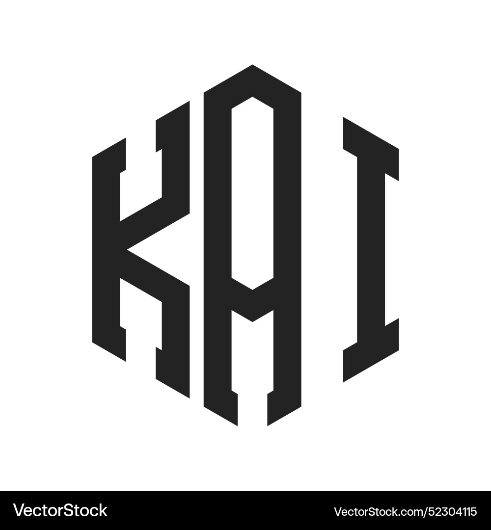 Kai logo design initial letter monogram Royalty Free Vector