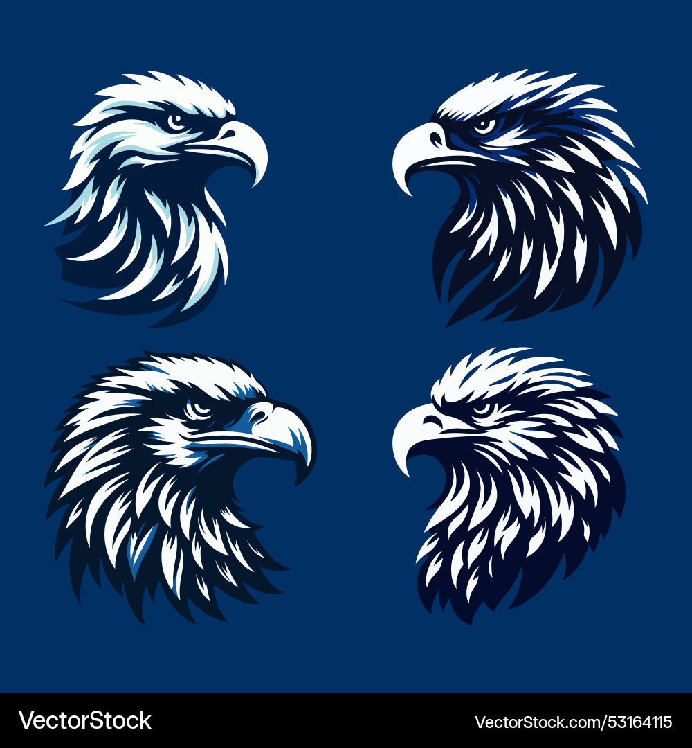 Powerful eagle head designs Royalty Free Vector Image