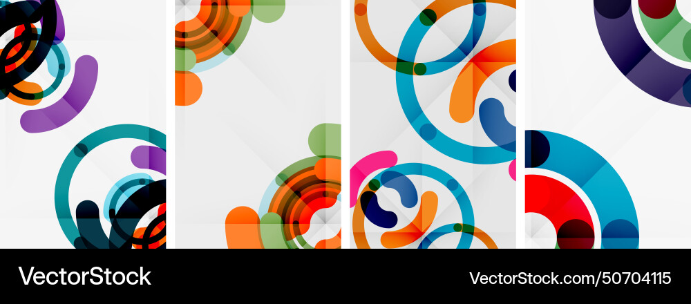 Set of line design circle posters Royalty Free Vector Image