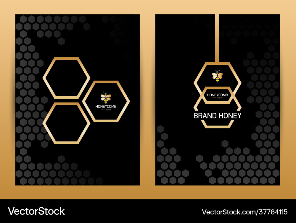 Vertical modern template layout design for honey Vector Image
