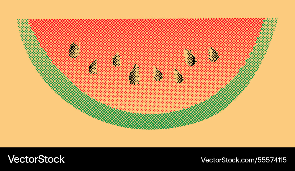 Watermelon slice in pixel art Royalty Free Vector Image