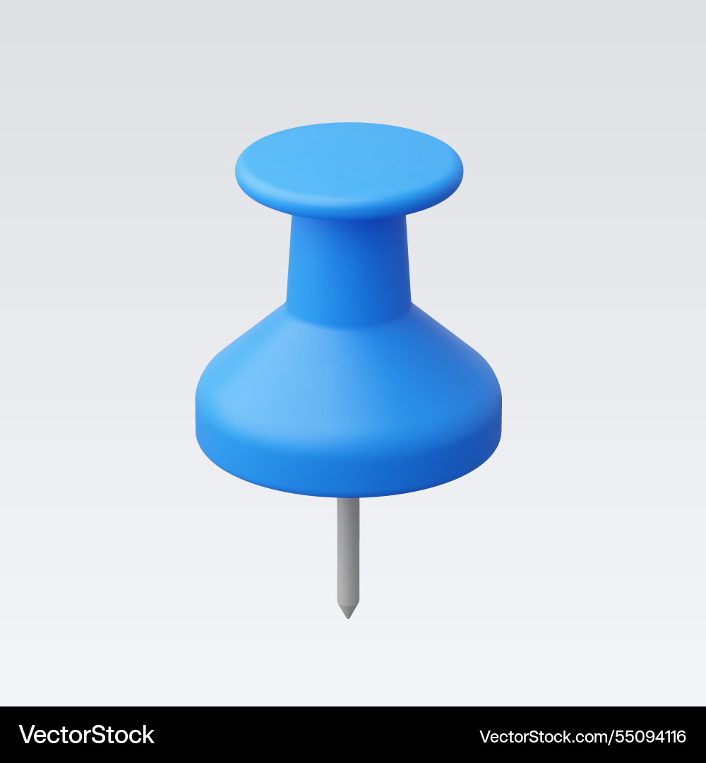 3d realistic paper stationary pin Royalty Free Vector Image