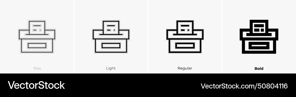 Ballot box icon thin light regular and bold style Vector Image