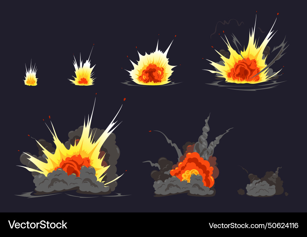 Bomb explosion animation serie Royalty Free Vector Image
