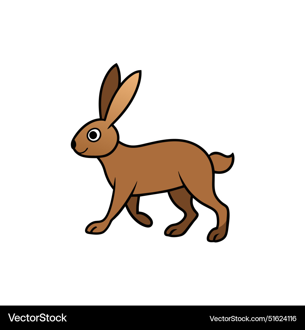 Brown hare walks icon Royalty Free Vector Image