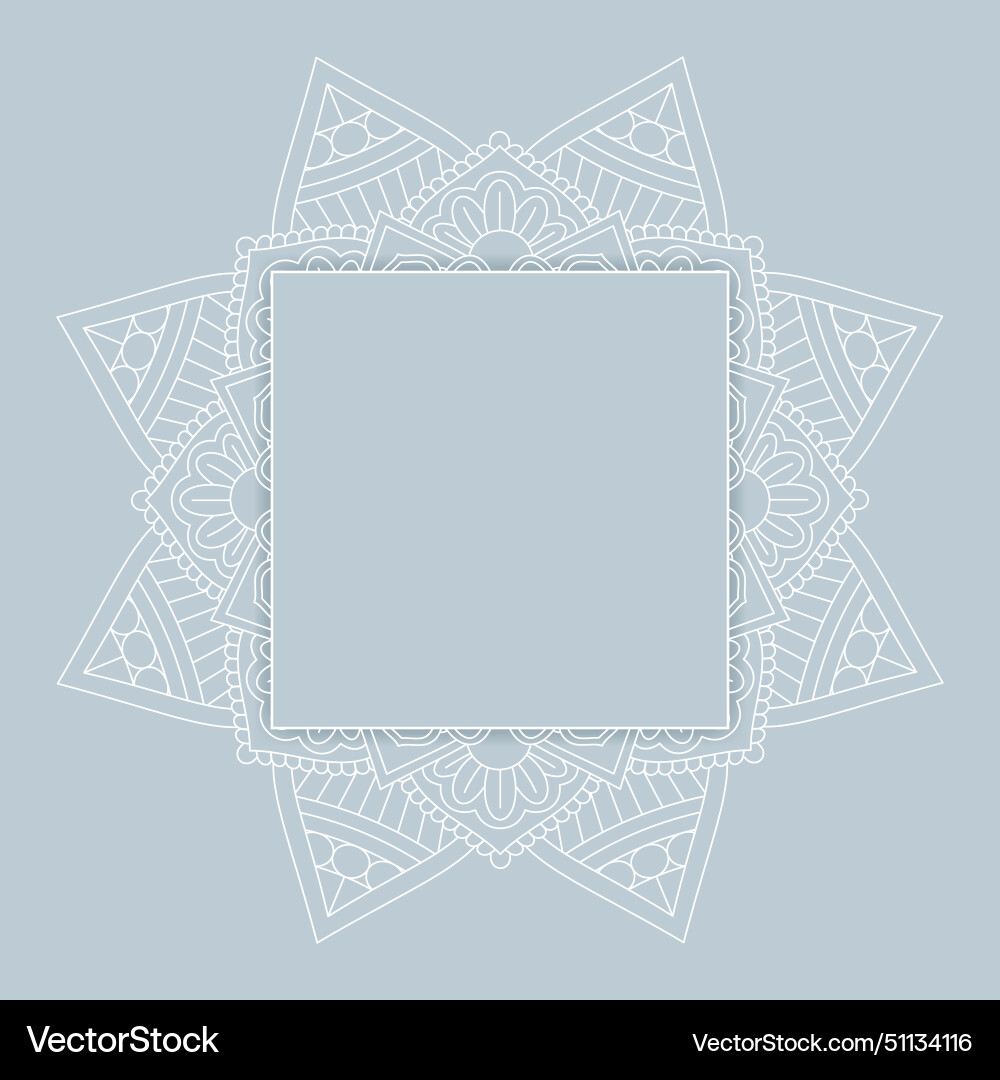 Decorative frame with a mandala design Royalty Free Vector