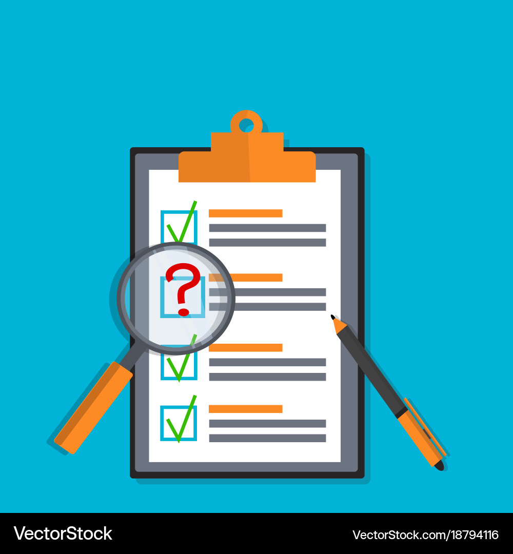 Filled quiz document Royalty Free Vector Image