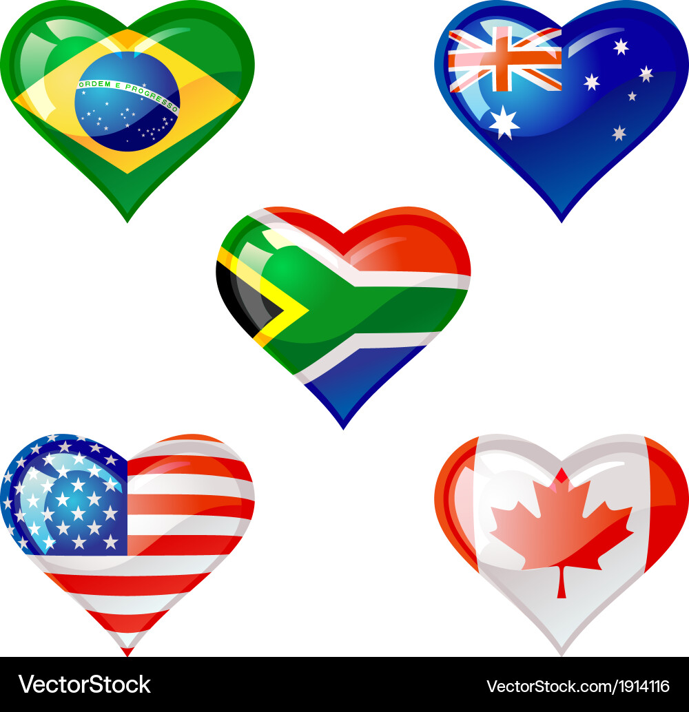 Flags heart Royalty Free Vector Image - VectorStock