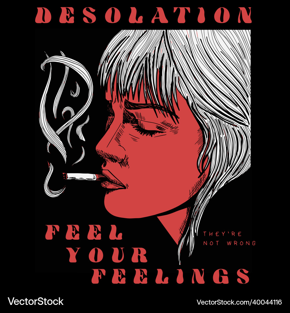 Hand draw women face with slogan Royalty Free Vector Image