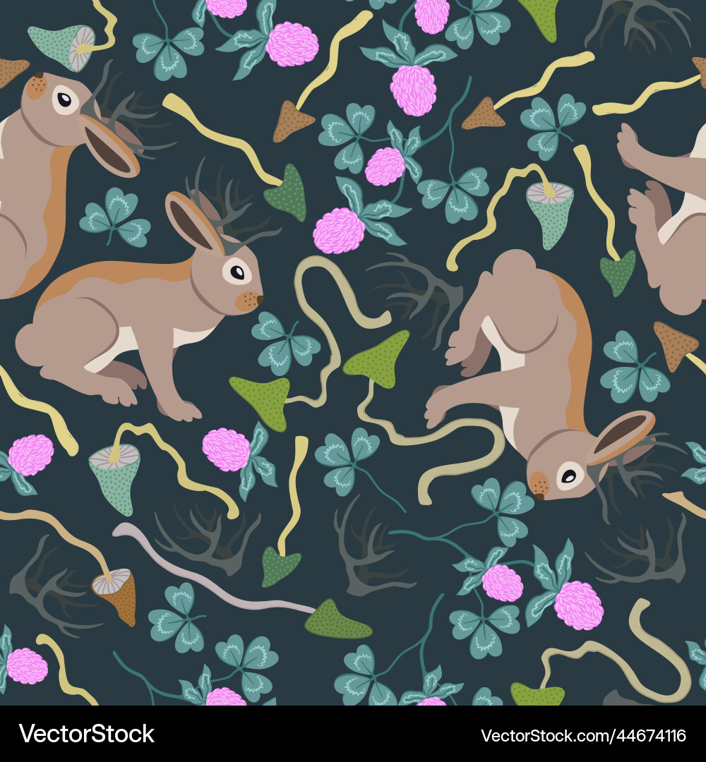 Jackalope pattern Royalty Free Vector Image - VectorStock