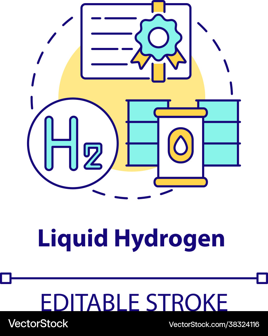 Liquid hydrogen concept icon Royalty Free Vector Image