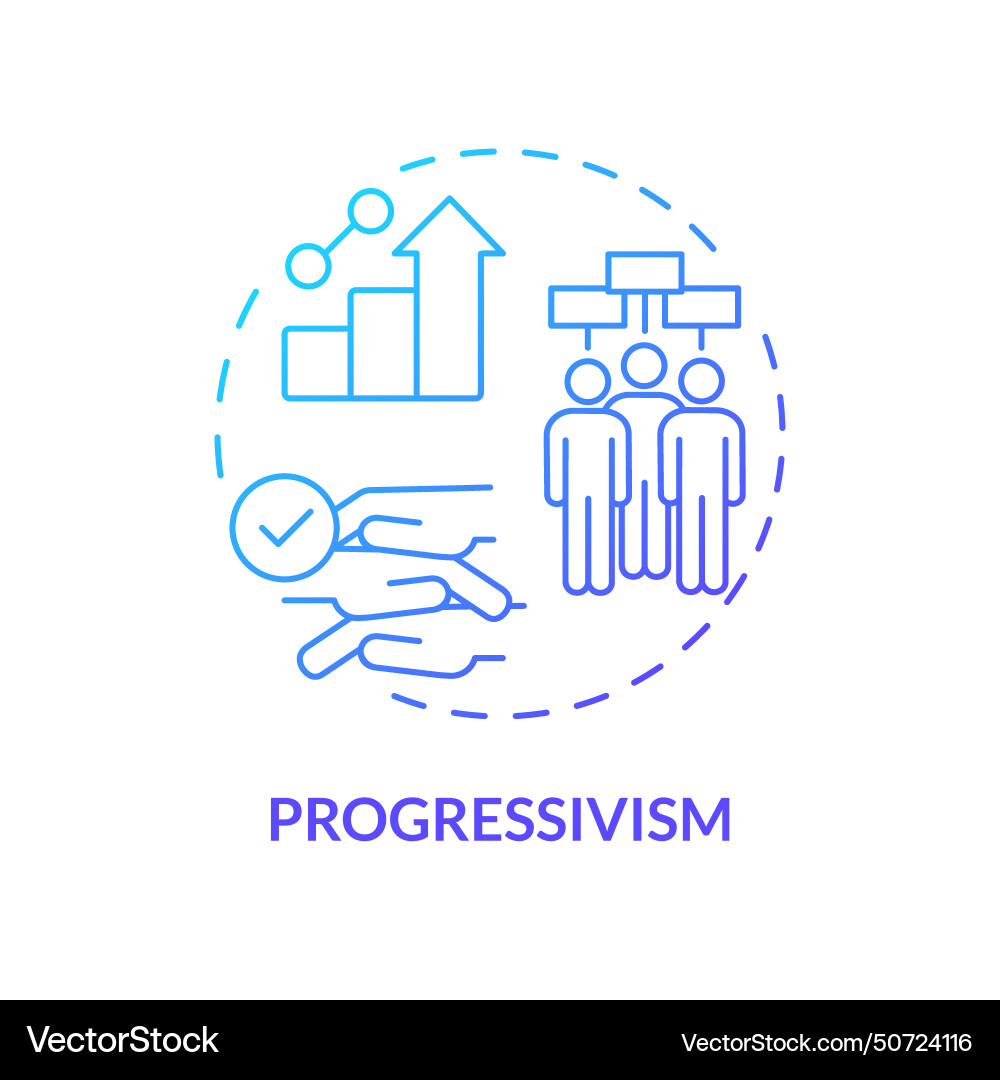 Progressivism ideology blue gradient concept icon Vector Image