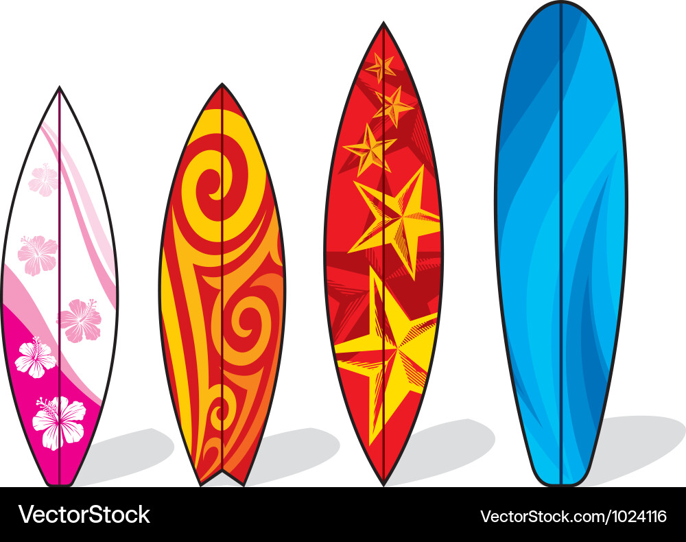 Set of surfboards Royalty Free Vector Image - VectorStock