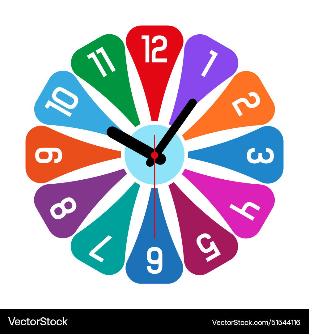 Wall clock on white background Royalty Free Vector Image