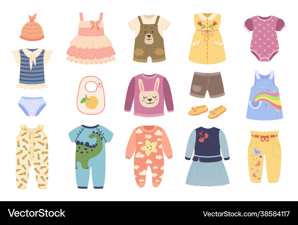Adorable Baby Clothes Collection Royalty Free Vector Image