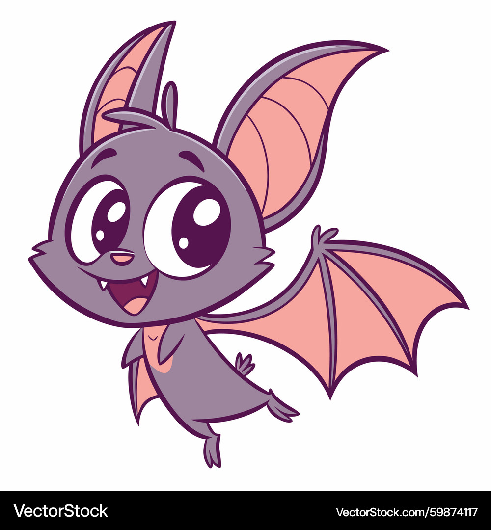 Adorable Cartoon Bat – Royalty-Free Vector | VectorStock