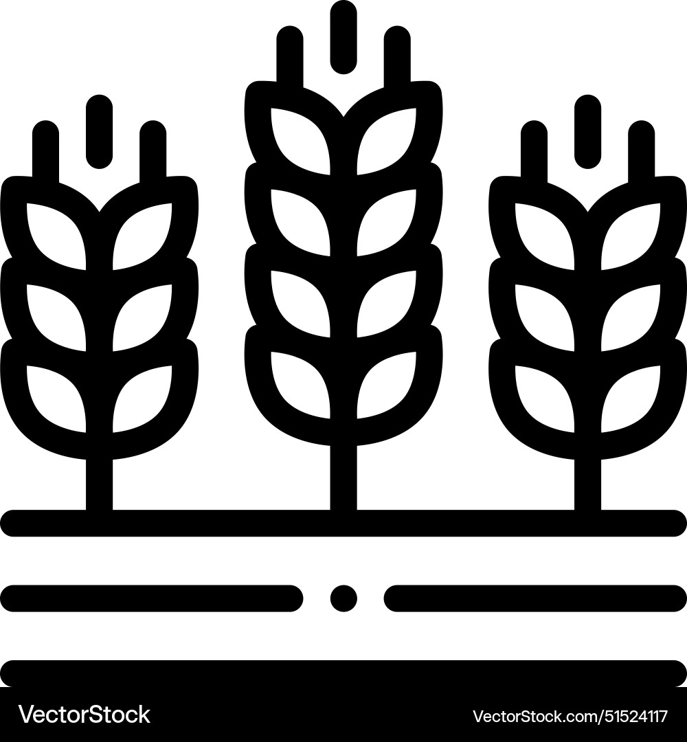 Barley icon thin linear style design isolated Vector Image