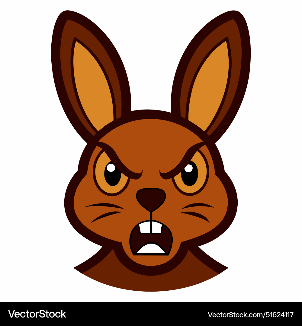 Brown hare angry icon Royalty Free Vector Image