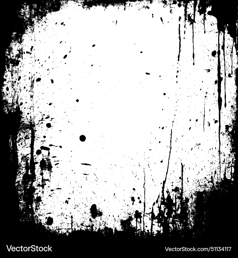 Detailed grunge border in black on white Vector Image