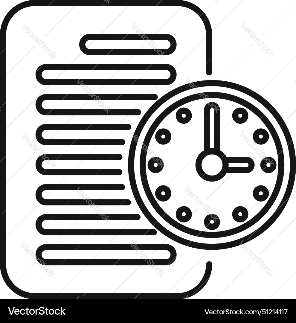 Duration of deadline document icon outline Vector Image