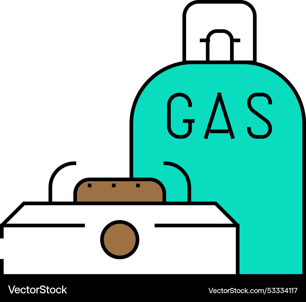 Gas cooktop icon color Royalty Free Vector Image