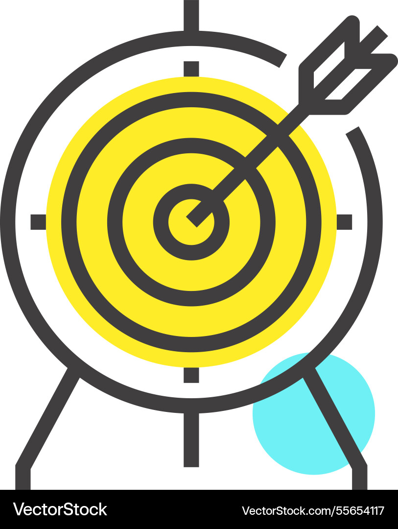 Goals flat line web icon concept Royalty Free Vector Image