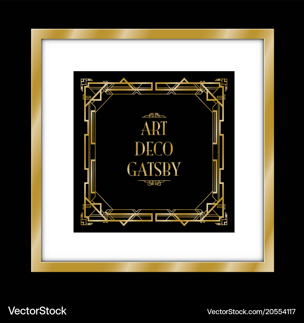 Gold decorative line border Royalty Free Vector Image