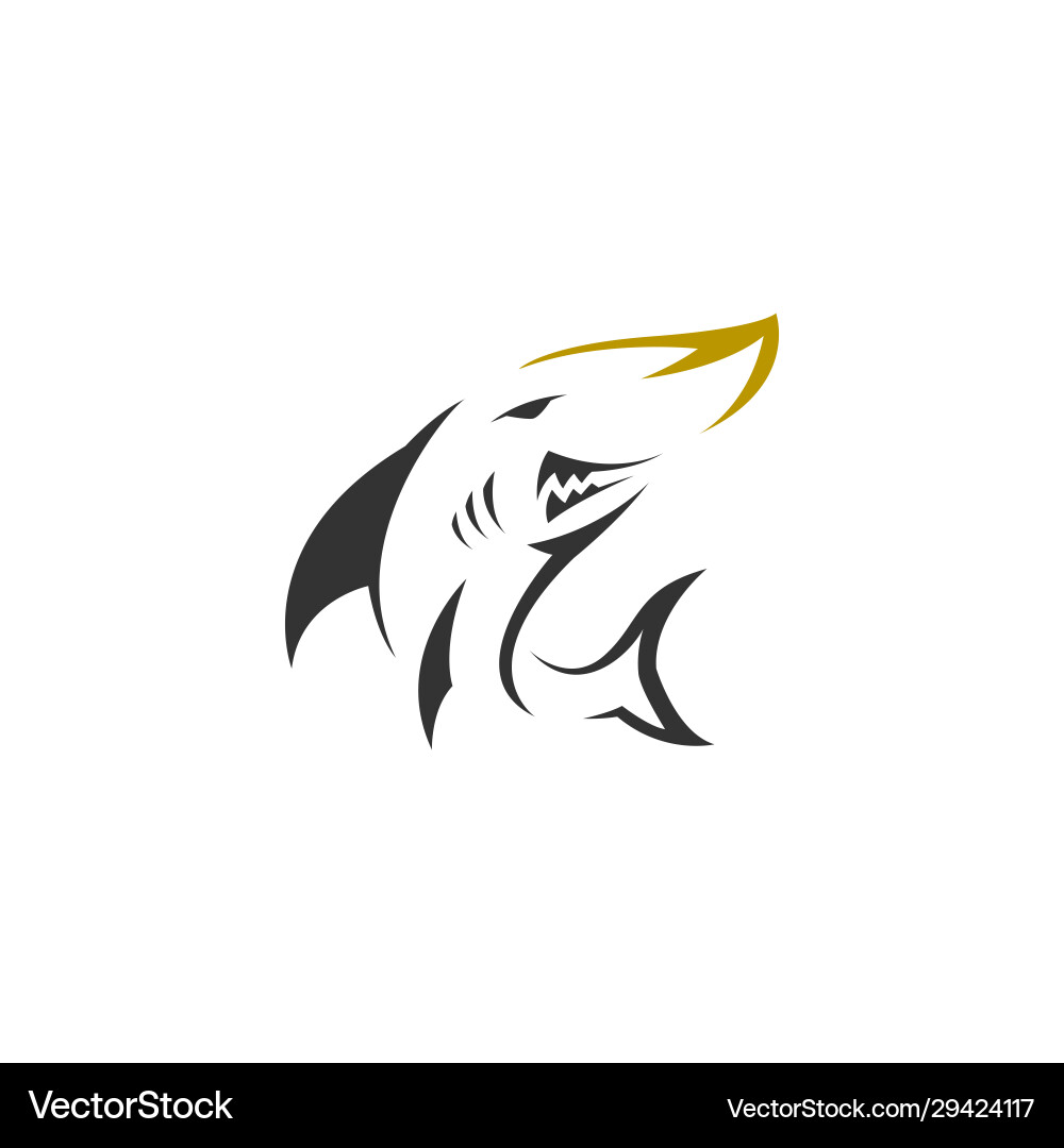 Hai Linie Kunst Logo-Ikone Lizenzfreies Vektorbild