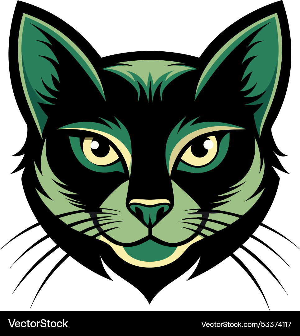 Logo featuring a cat head Royalty Free Vector Image