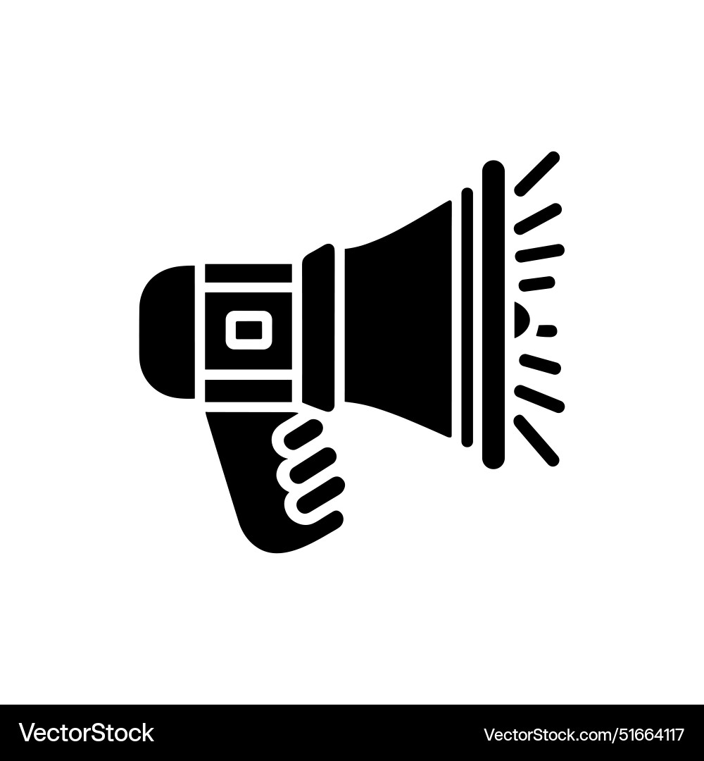 Marketing loudspeaker icon graphic silhouette Vector Image