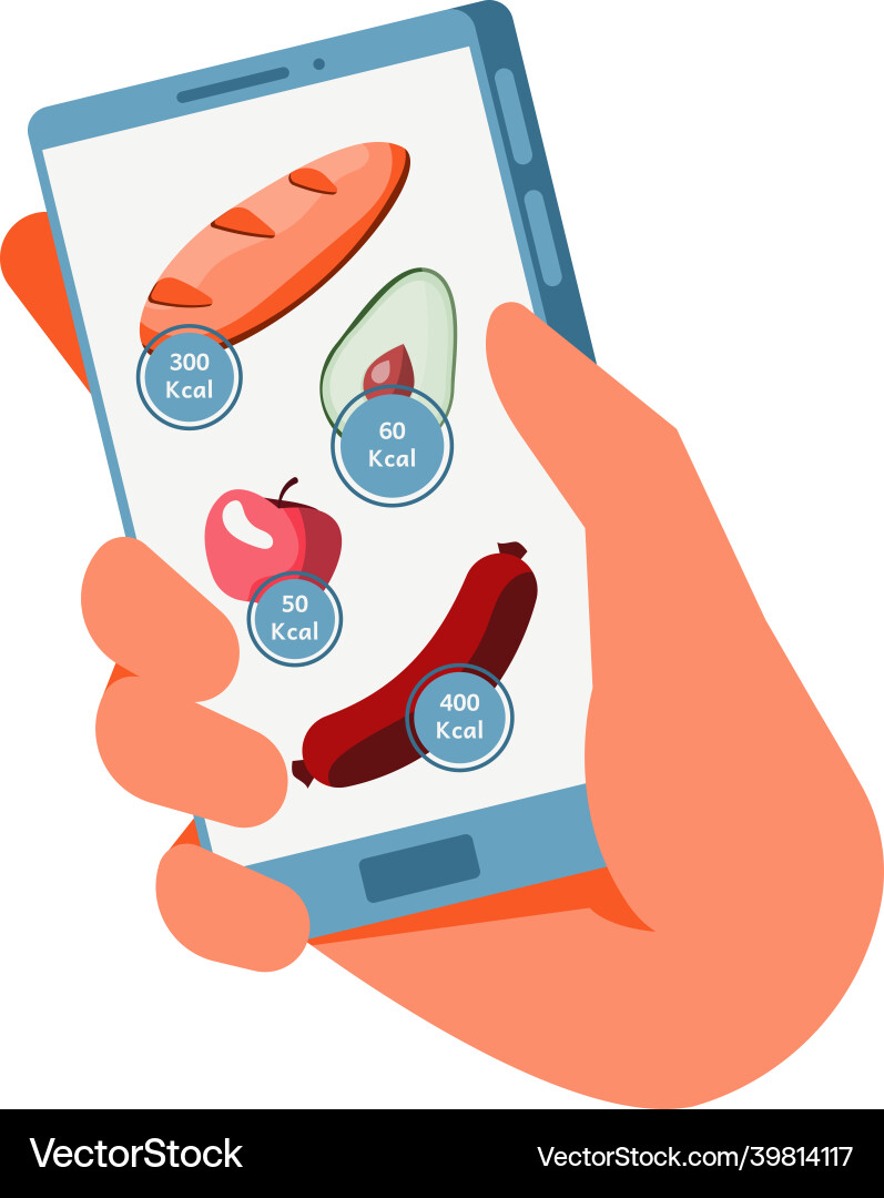 Nutrition App Hand Icon Royalty Free Vector Image