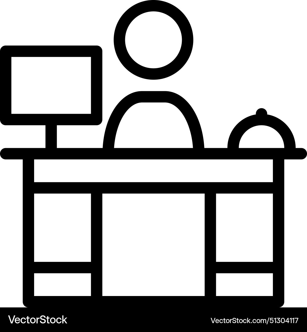 Reception service icon hotel outline symbol flat Vector Image