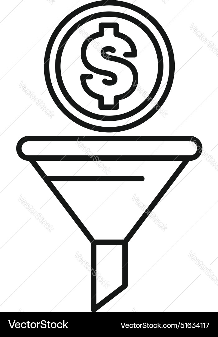 Sales funnel generating money conversion rate Vector Image