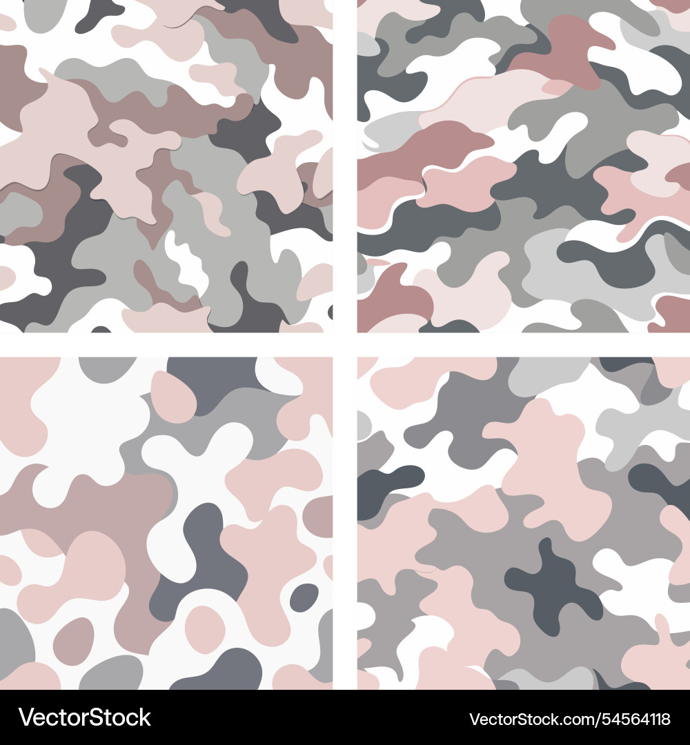 Abstract camouflage pattern set Royalty Free Vector Image