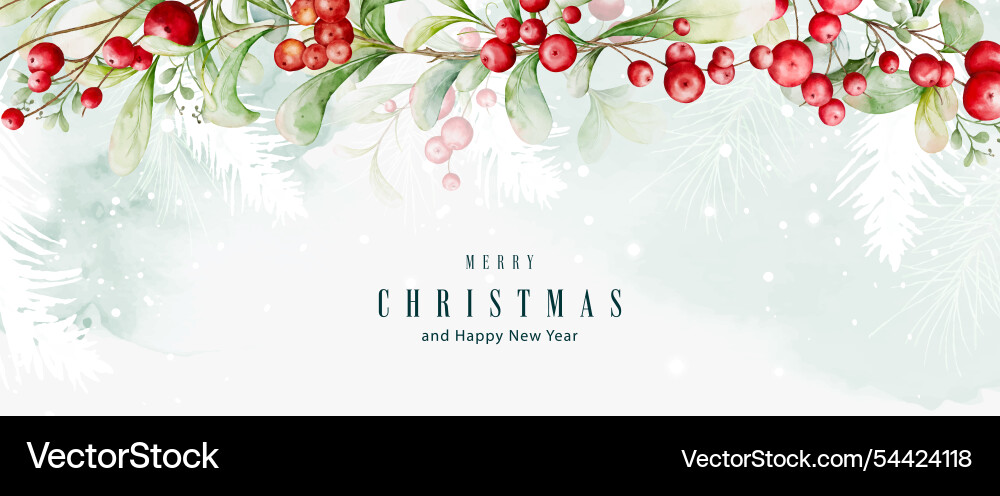 Christmas background decorated with berries Vector Image
