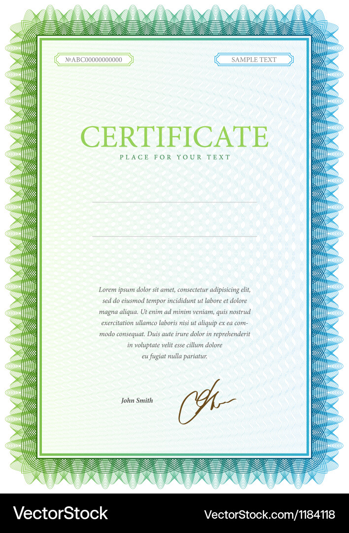 Elegant Certificate & Diploma Pattern Vector Image