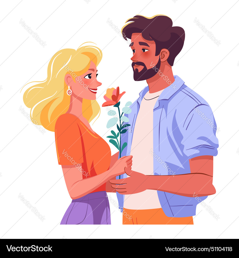Happy couple flat Royalty Free Vector Image - VectorStock