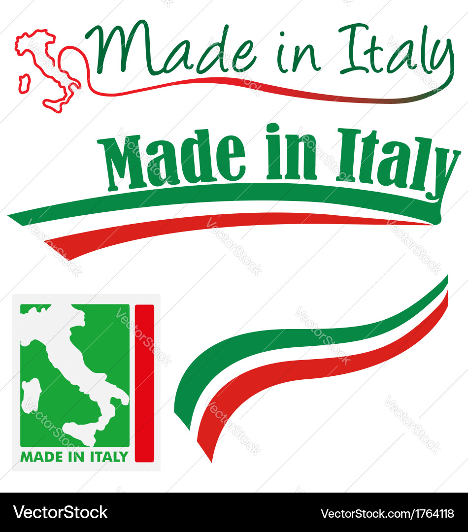 Made in italy set Royalty Free Vector Image - VectorStock