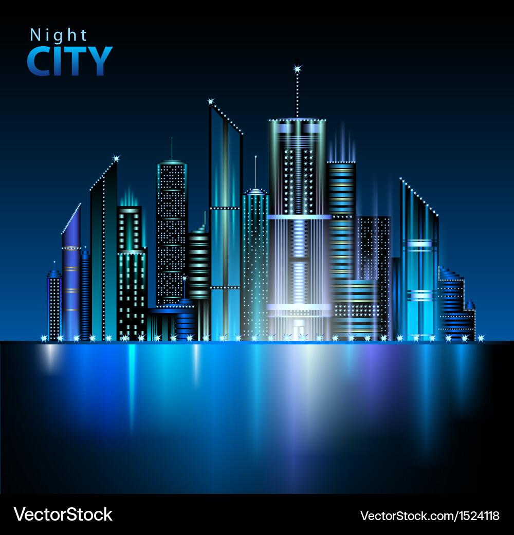 Night city Royalty Free Vector Image - VectorStock