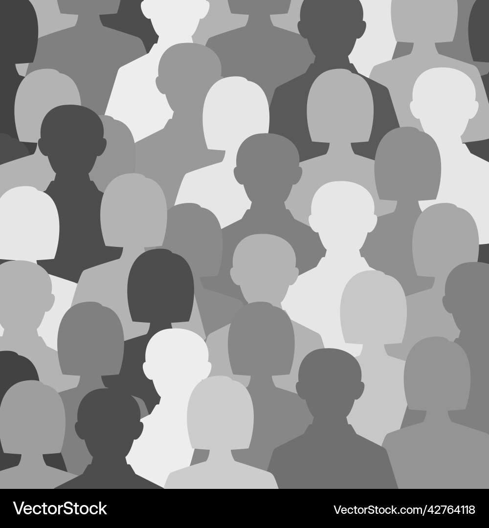 People crowd grey silhouettes Royalty Free Vector Image