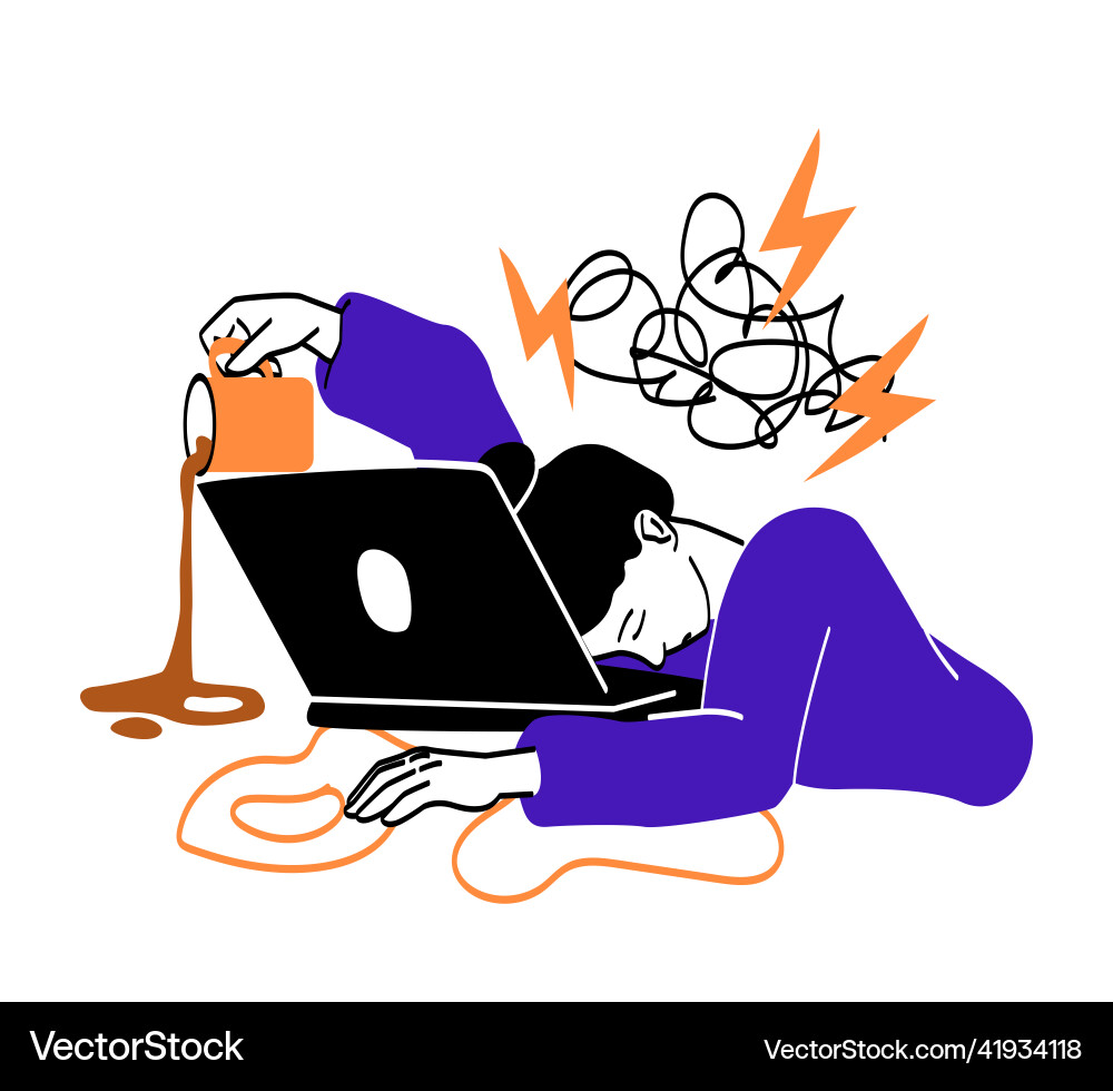 People in streess and fatigue Royalty Free Vector Image